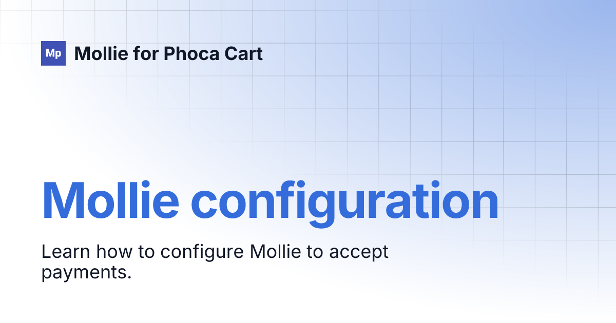 Mollie configuration | Mollie for Phoca Cart