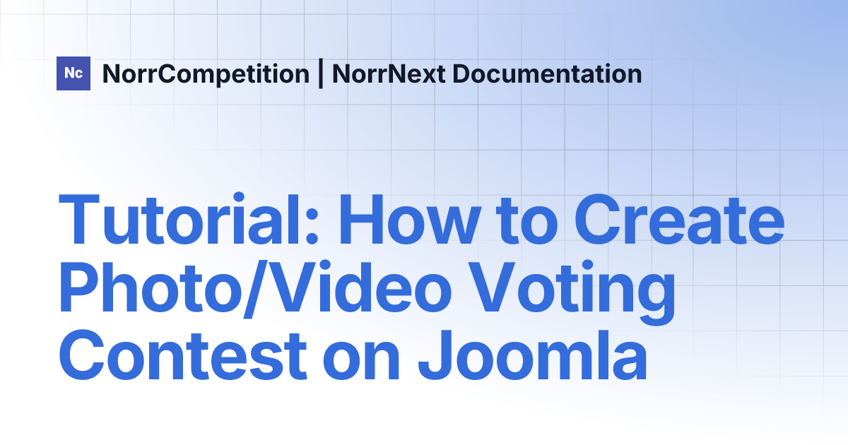 Tutorial: How to Create Photo/Video Voting Contest on Joomla ...